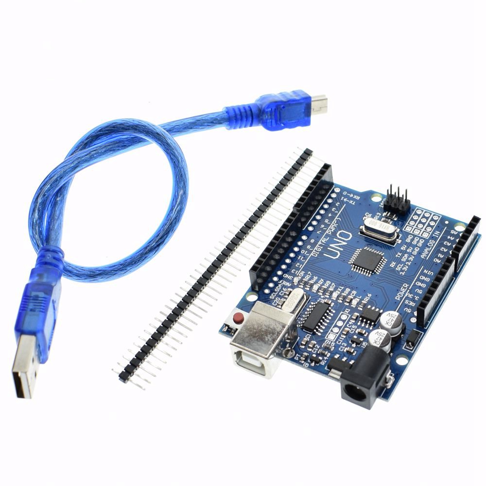 Arduino Uno R3 de montaje superficial + Cable USB + Regleta Pin 40 ...